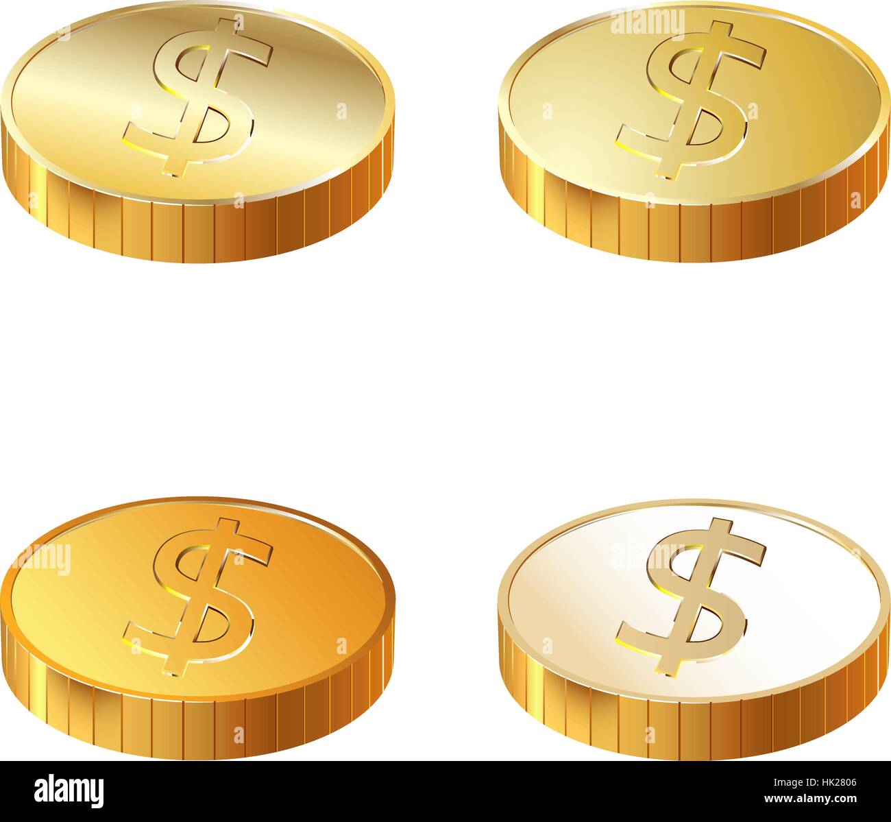 A stack of round gold coins. Vector illustration Stock Vector Image ...