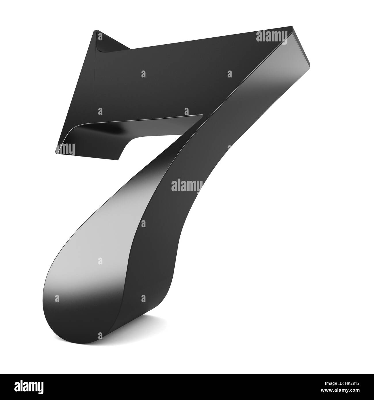 3d black metal number 7 seven isolated white background Stock Photo - Alamy
