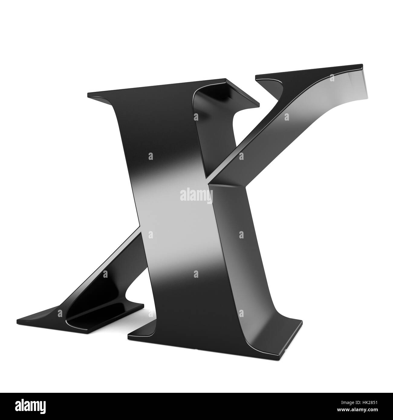 3d black metal letter X isolated white background Stock Photo - Alamy
