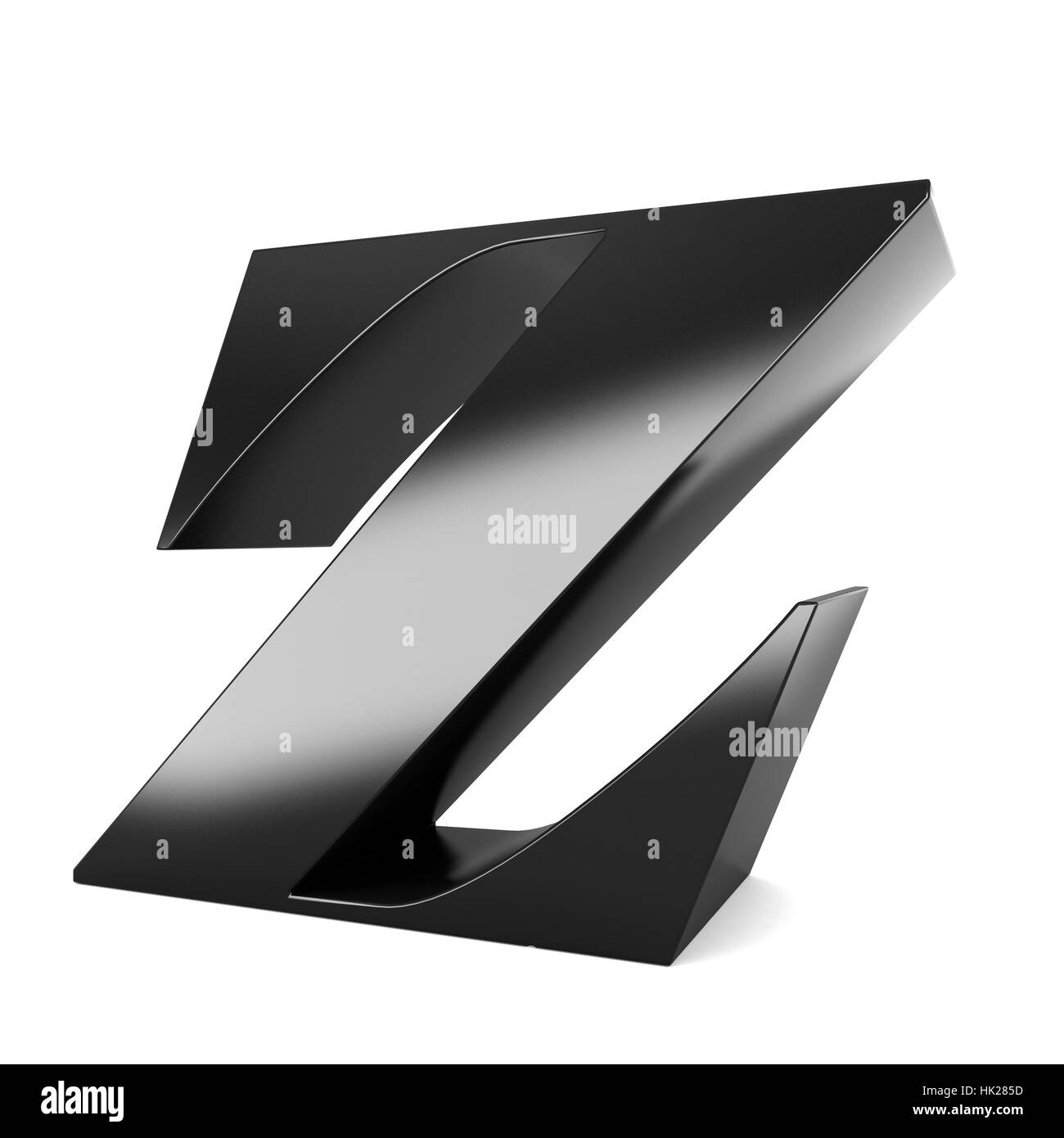 3d black metal letter Z isolated white background Stock Photo - Alamy