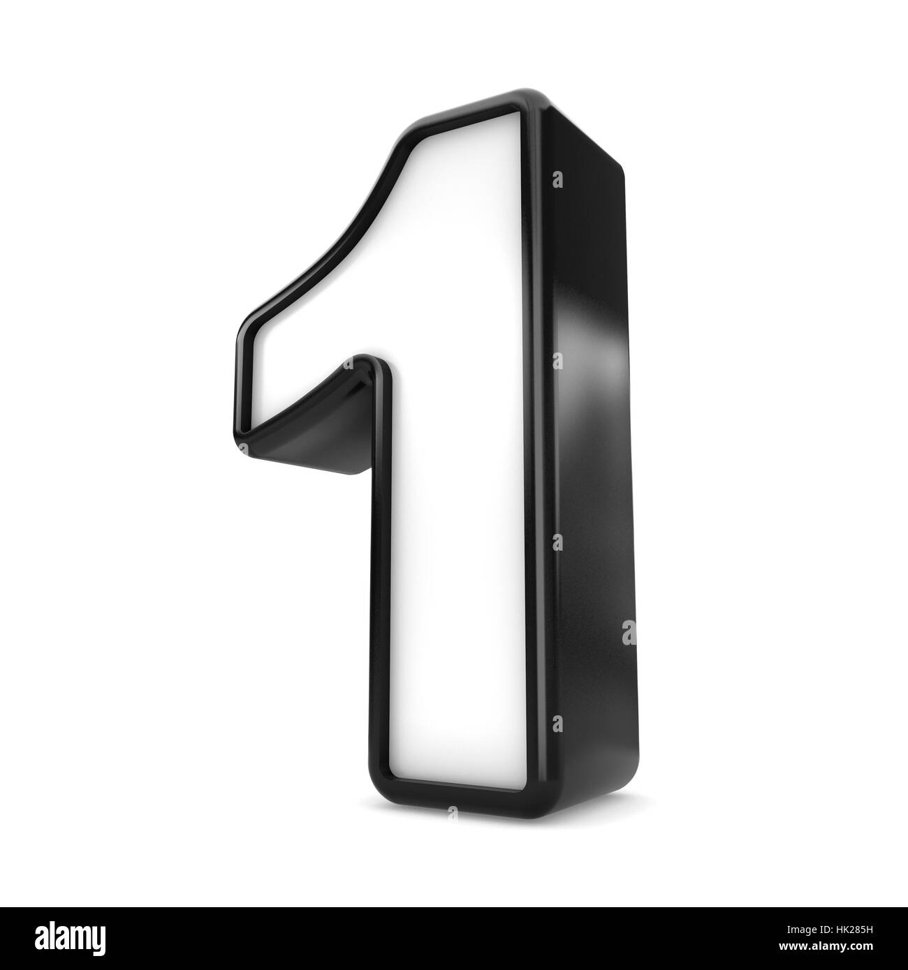 3d black plastic number 1 one isolated white background Stock Photo - Alamy
