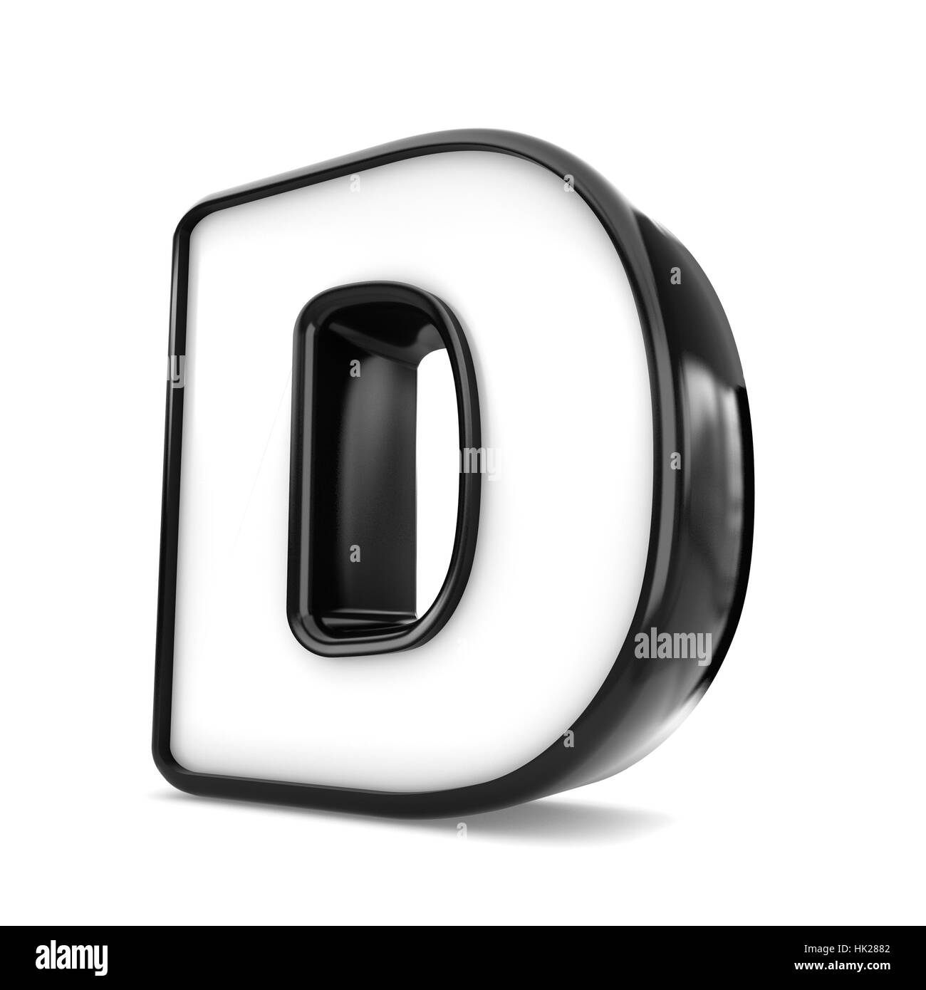 3d black plastic letter D isolated white background Stock Photo - Alamy