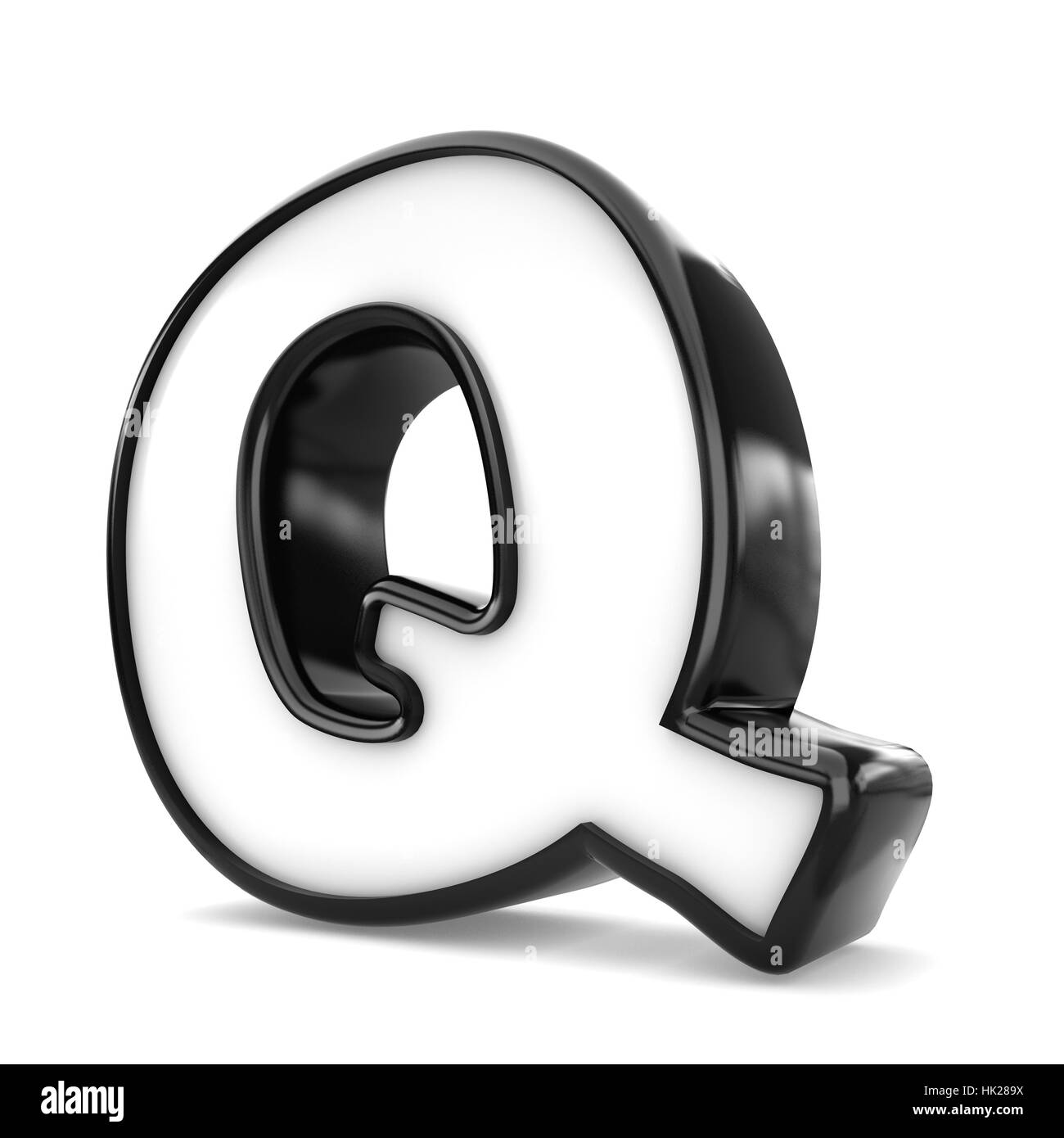 3d black plastic letter Q isolated white background Stock Photo - Alamy