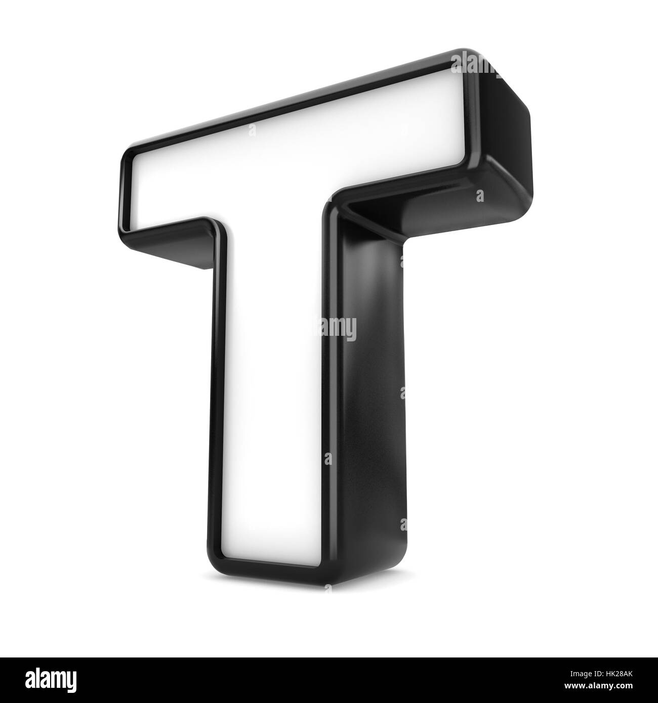 3d black plastic letter T isolated white background Stock Photo - Alamy