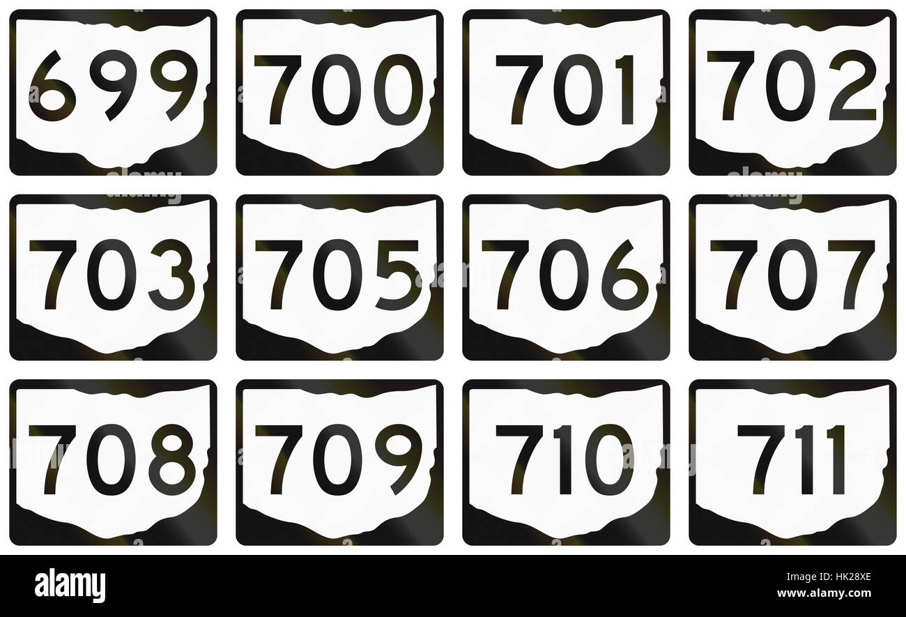 Collection of Ohio Route shields used in the United States Stock Photo ...
