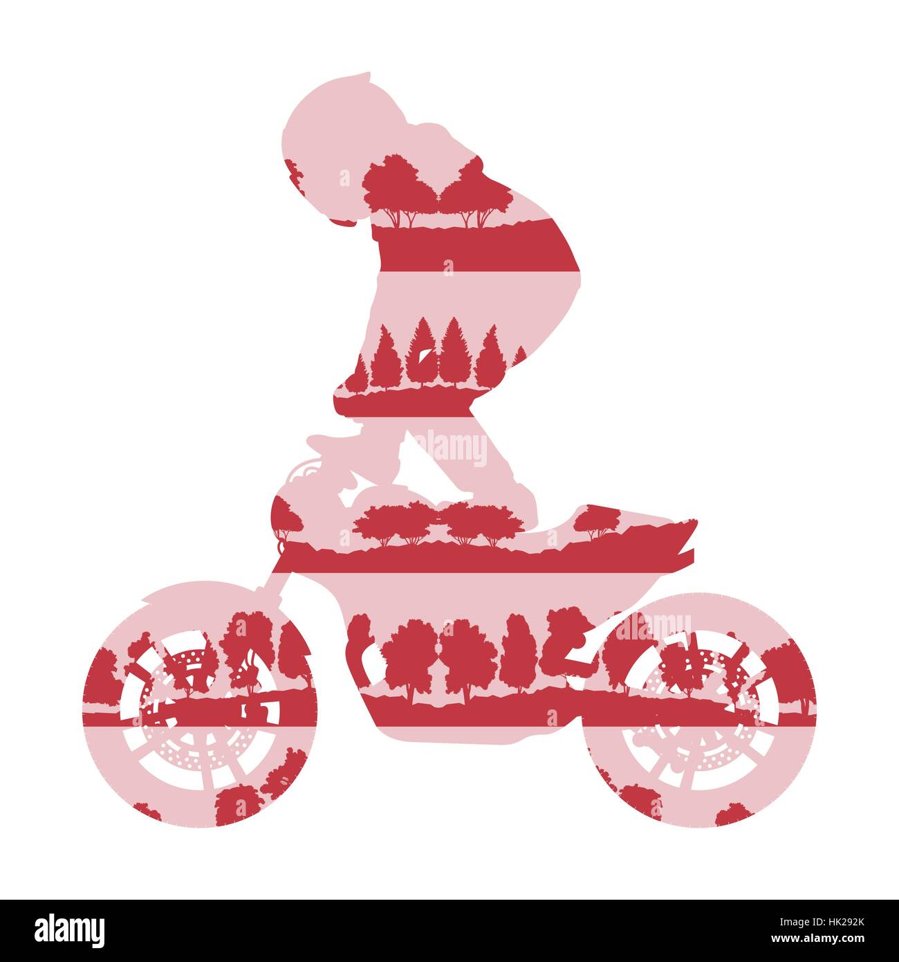 Extreme stunt driver motorcycle performance vector background concept ...