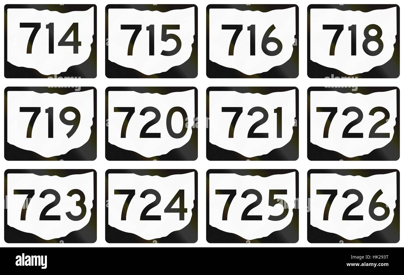 Collection of Ohio Route shields used in the United States Stock Photo ...