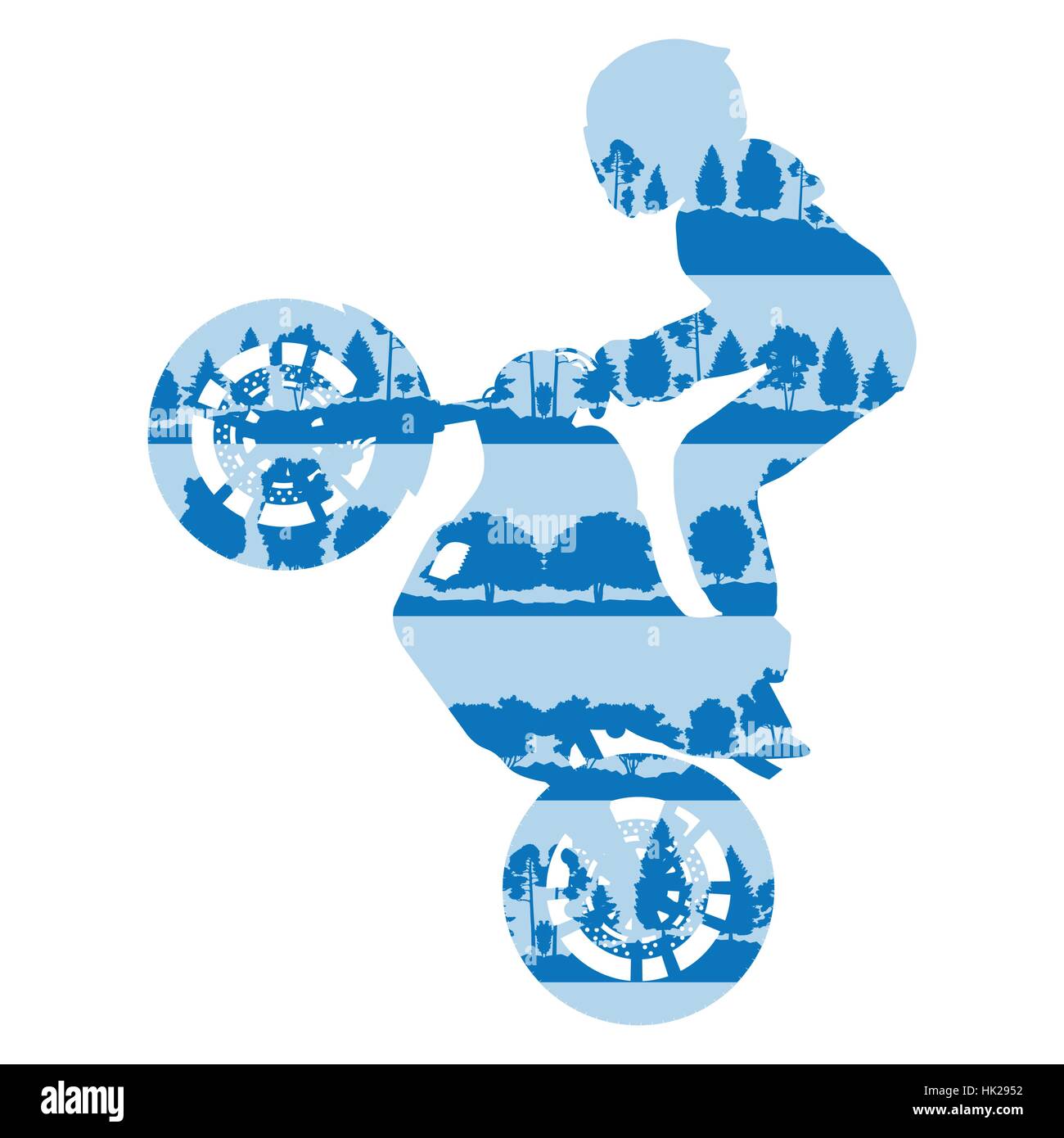 Extreme stunt driver motorcycle performance vector background concept ...