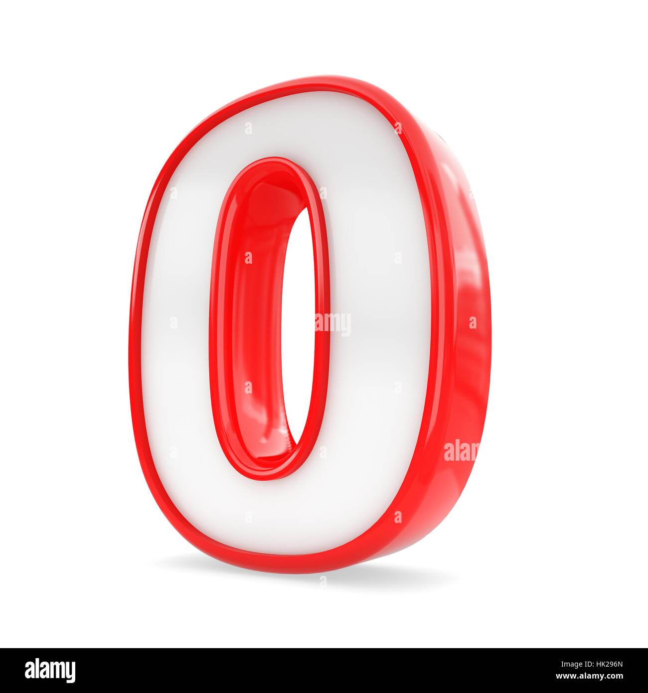 3d red and white plastic number 0 zero isolated white background Stock ...