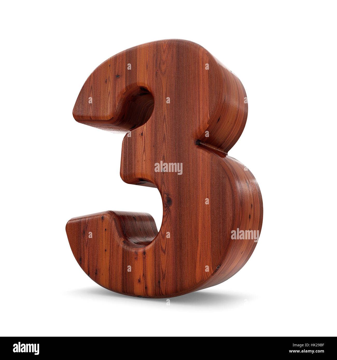 3d wood material number 3 three isolated white background Stock Photo ...