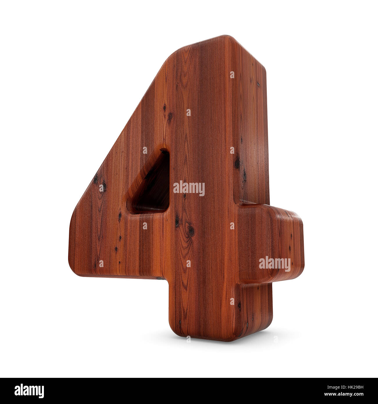 3d wood material number 4 four isolated white background Stock Photo ...