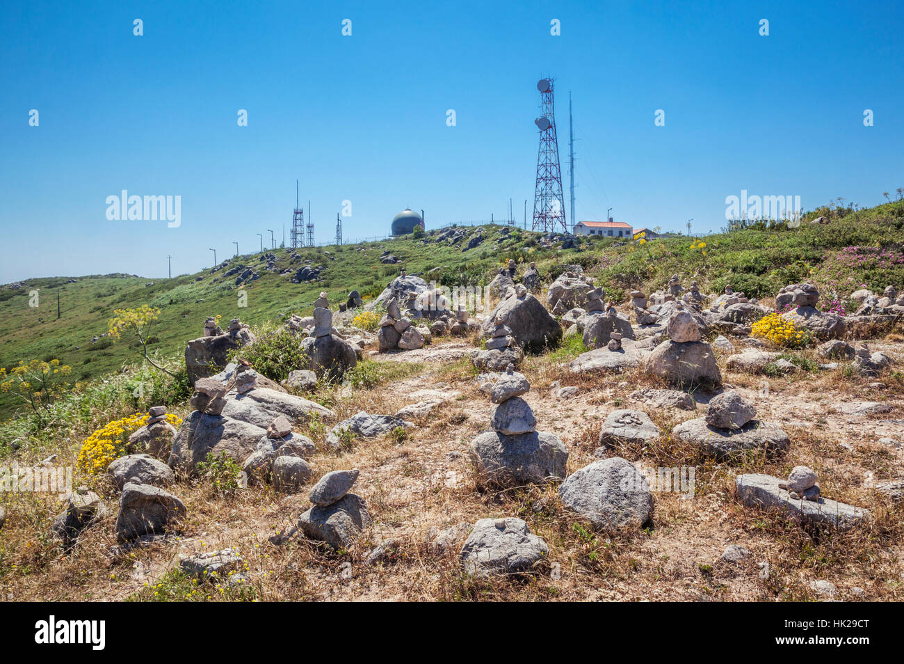 Portugal, Algarve, peak plateau of the 902 metre Foia mountain in the ...
