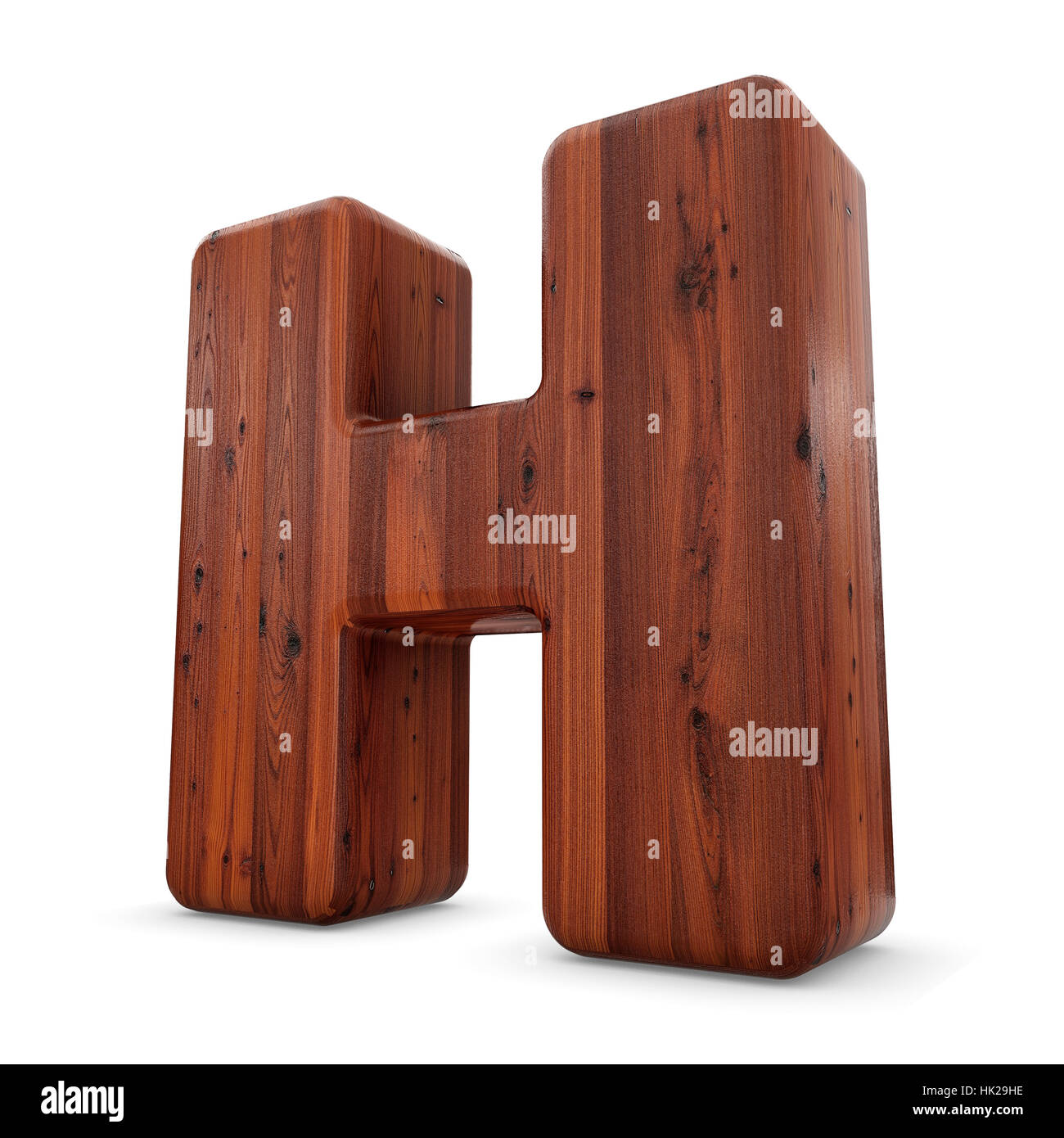 3d wood material H letter isolated white background Stock Photo - Alamy