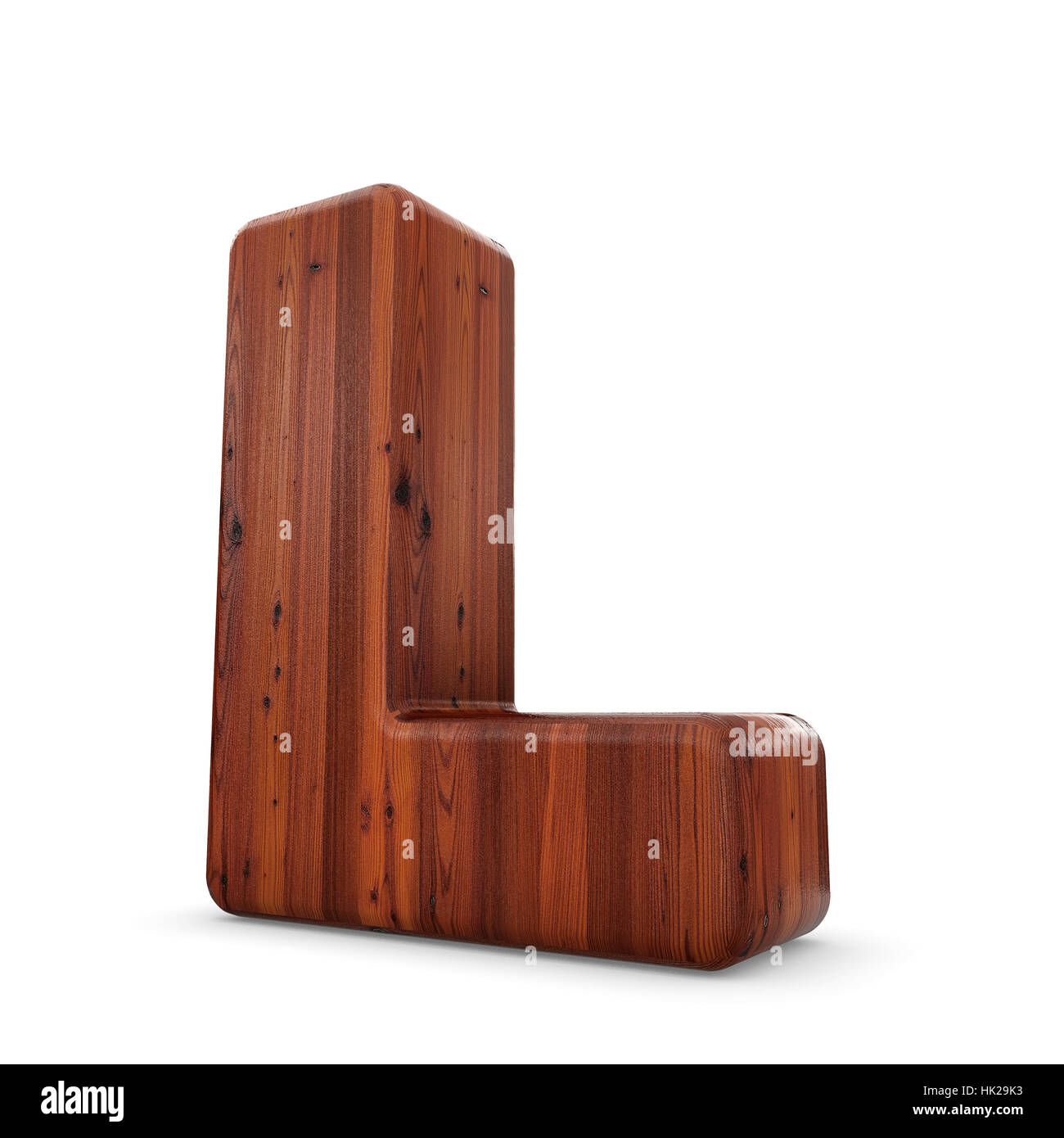 3d wood material L letter isolated white background Stock Photo - Alamy