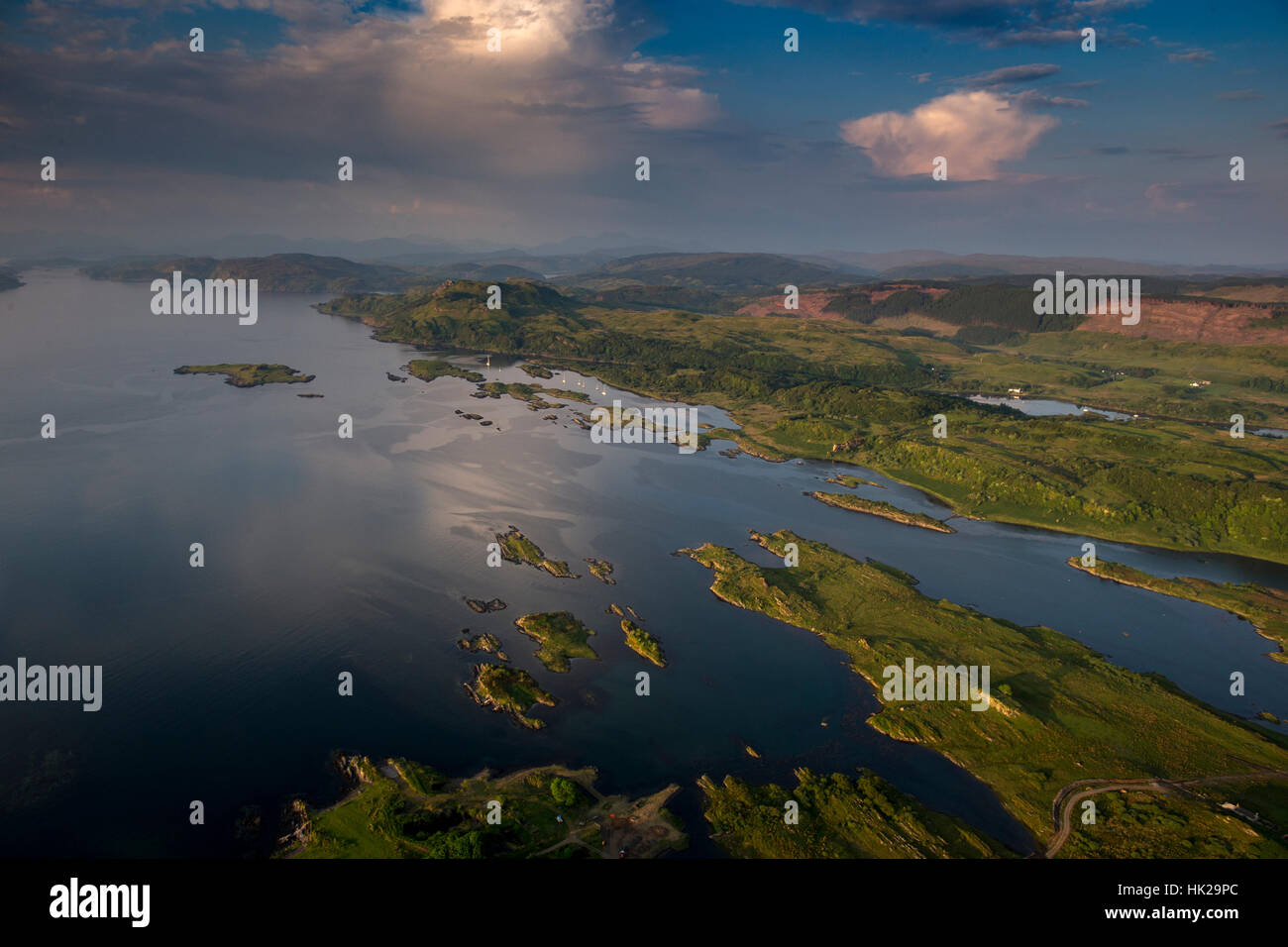Aerial View Firth of Lorn Stock Photo - Alamy