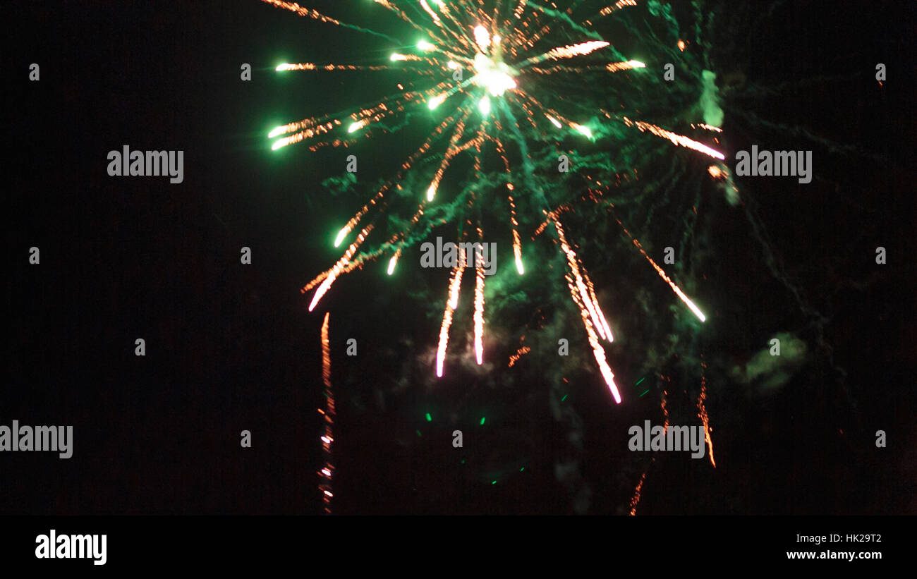 powerful fireworks in the night sky Stock Photo - Alamy