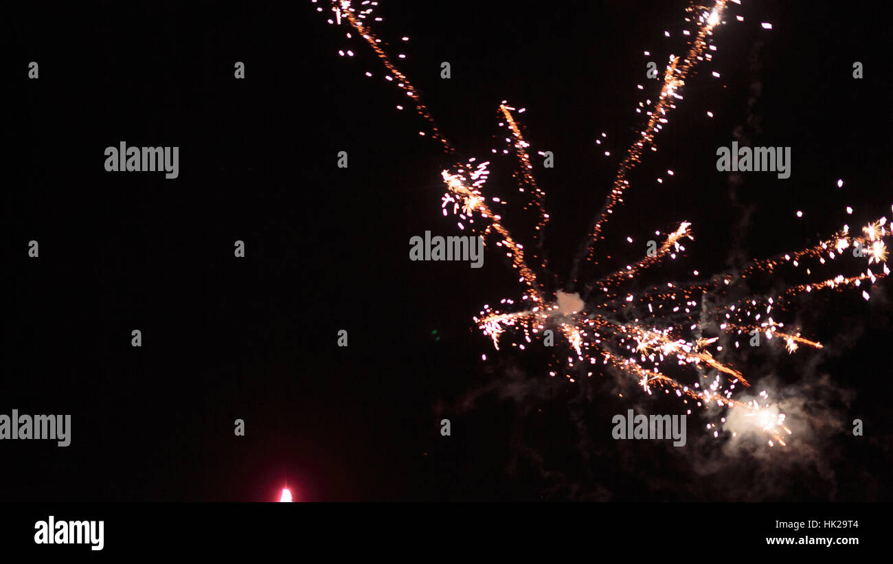 powerful fireworks in the night sky Stock Photo - Alamy