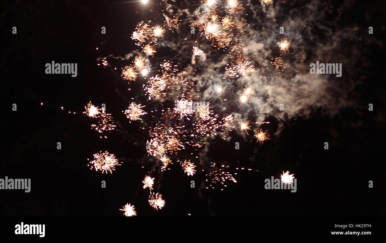 powerful fireworks in the night sky Stock Photo - Alamy