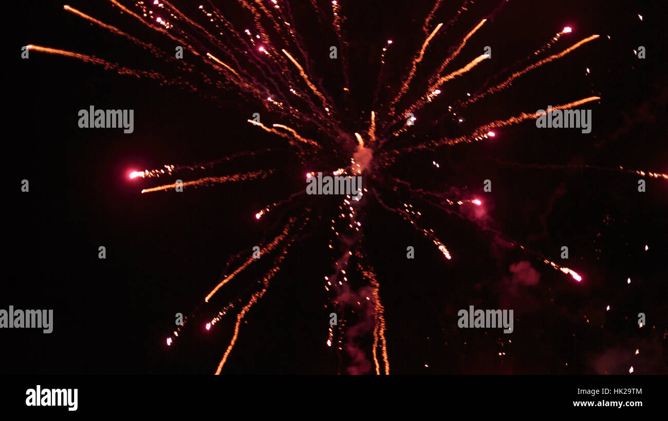 powerful fireworks in the night sky Stock Photo - Alamy