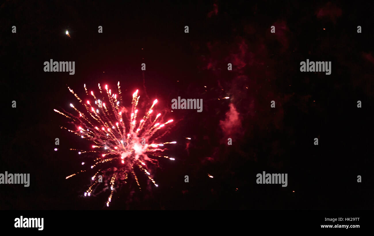 powerful fireworks in the night sky Stock Photo - Alamy