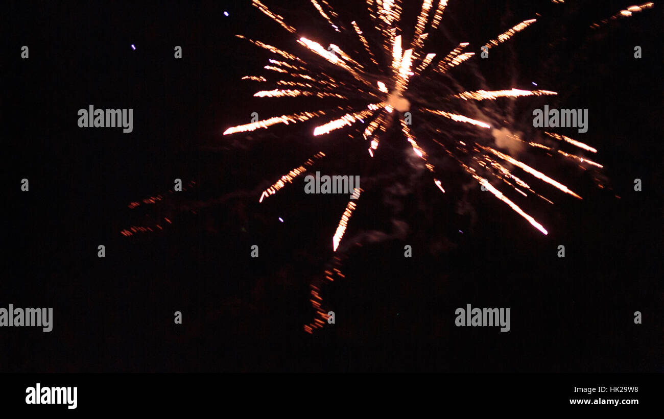 powerful fireworks in the night sky Stock Photo - Alamy