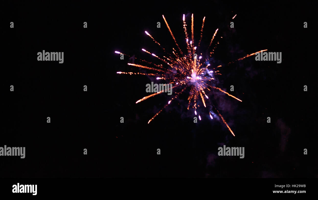 powerful fireworks in the night sky Stock Photo - Alamy