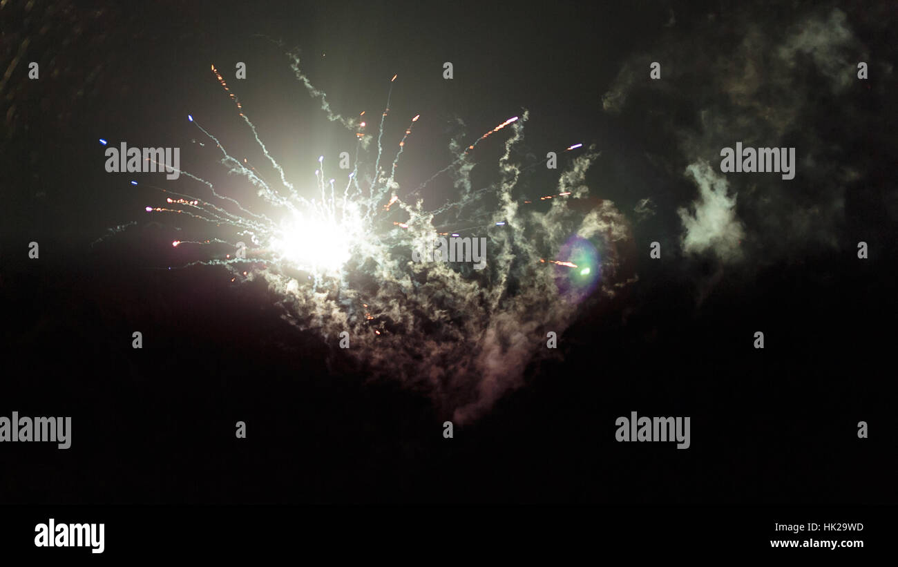 powerful fireworks in the night sky Stock Photo - Alamy