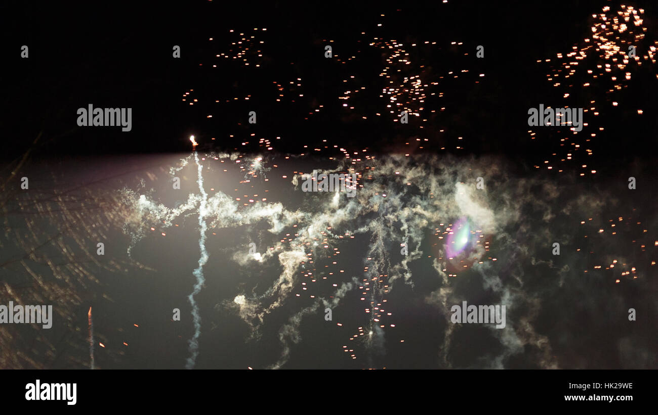 powerful fireworks in the night sky Stock Photo - Alamy