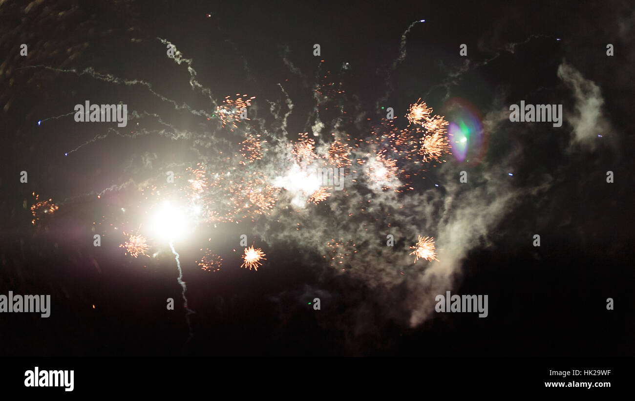 powerful fireworks in the night sky Stock Photo - Alamy