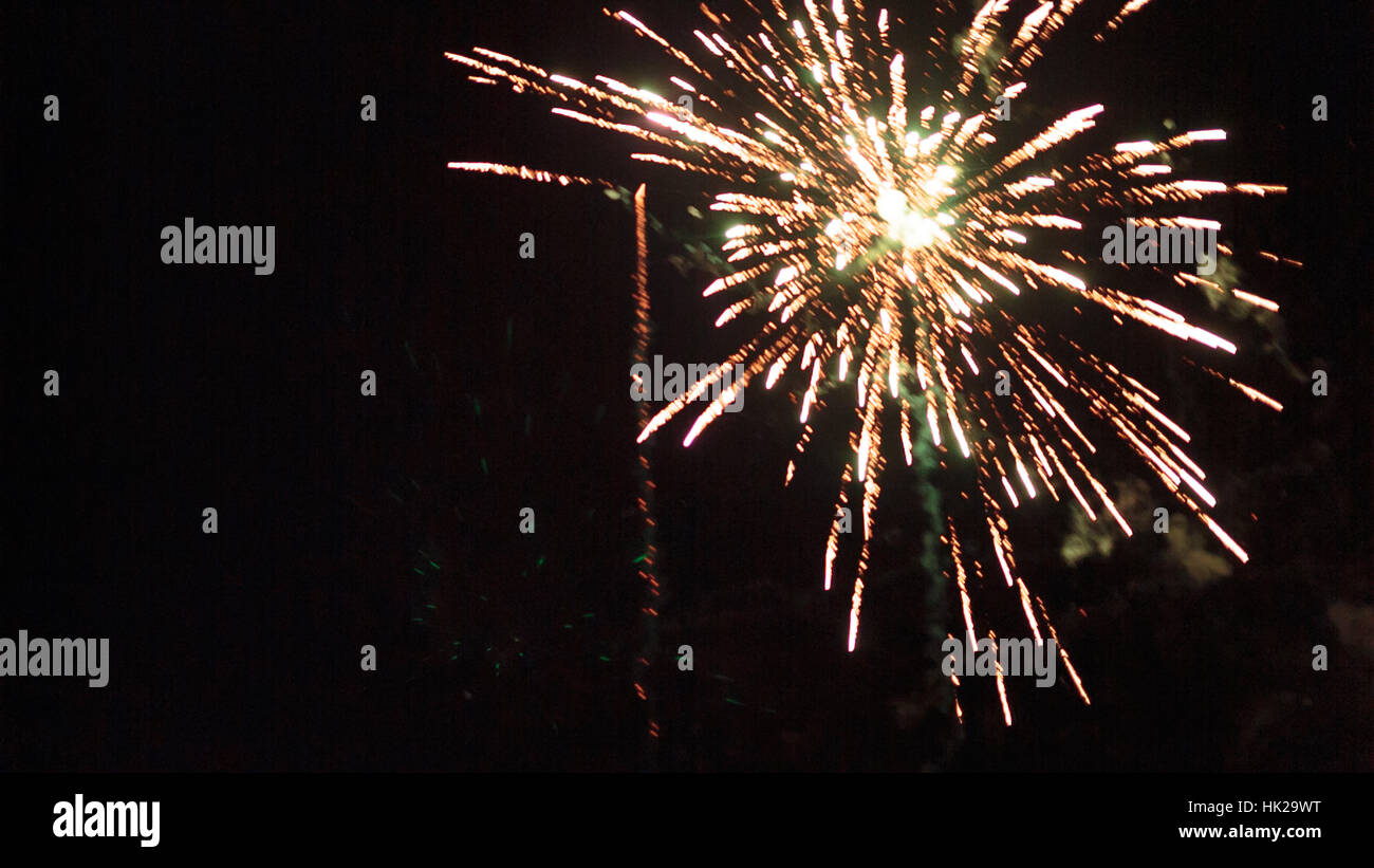 powerful fireworks in the night sky Stock Photo - Alamy