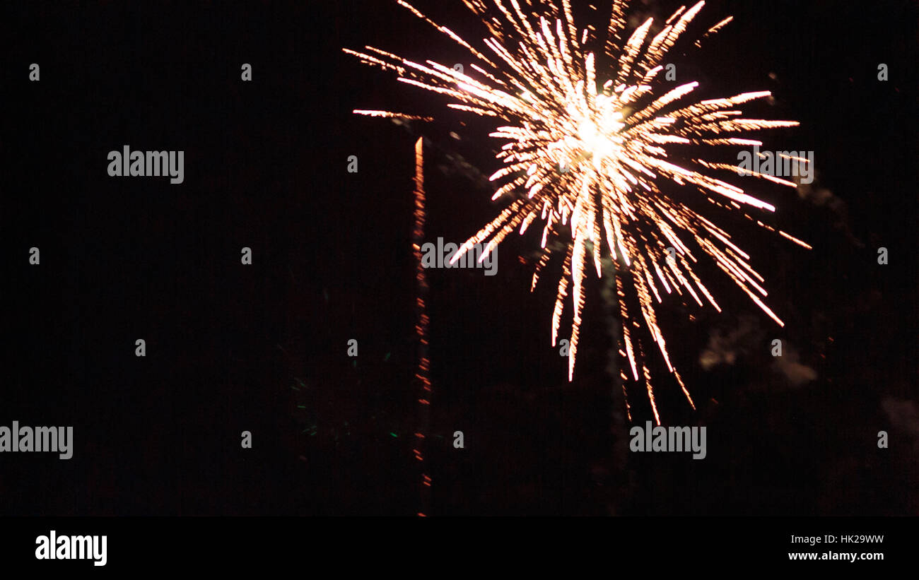 powerful fireworks in the night sky Stock Photo - Alamy