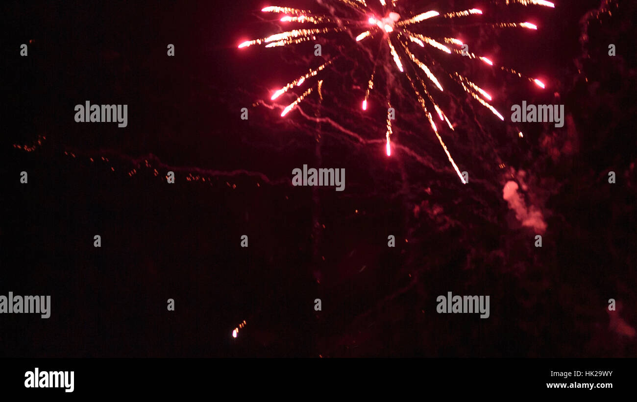 powerful fireworks in the night sky Stock Photo - Alamy