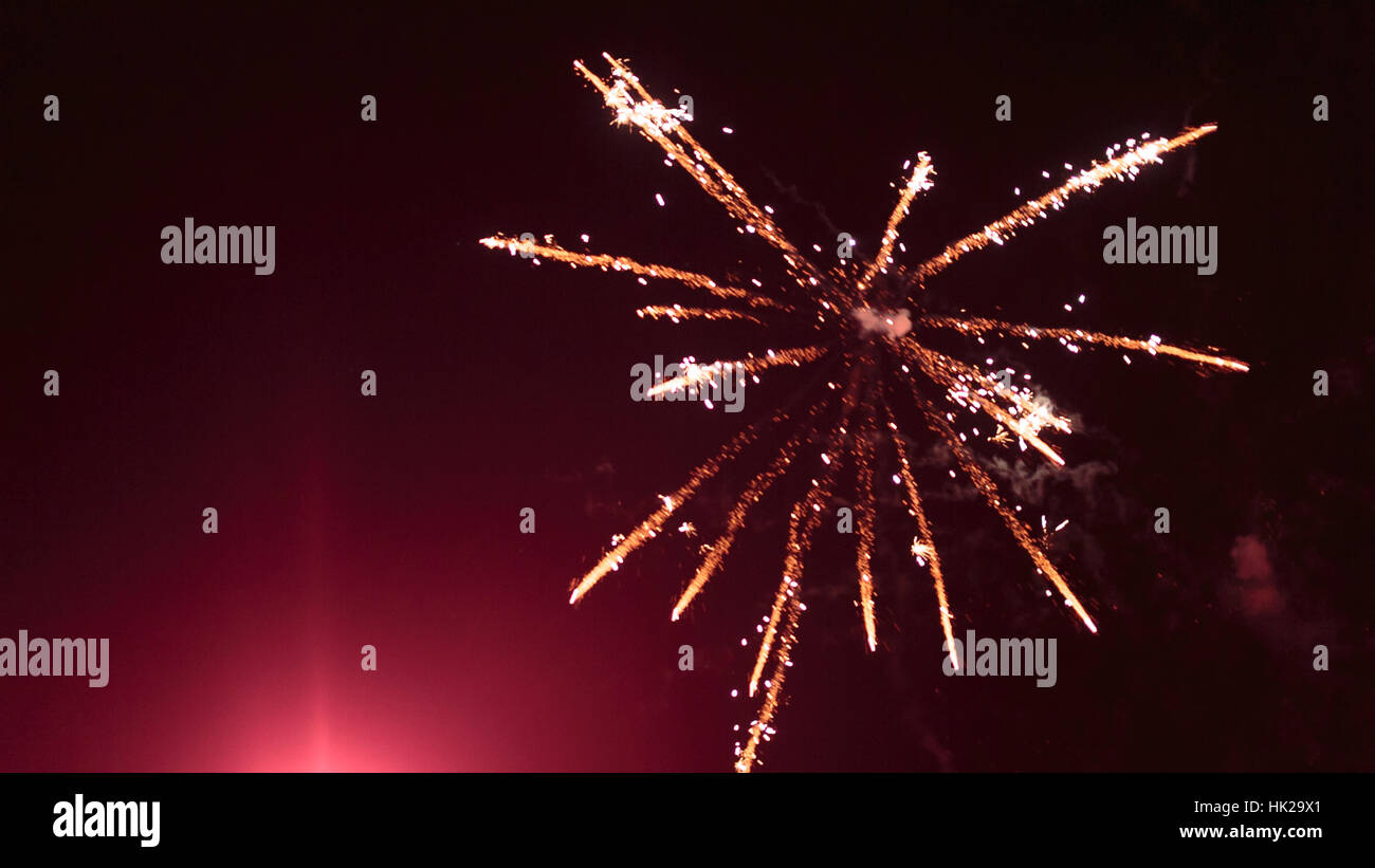 powerful fireworks in the night sky Stock Photo - Alamy