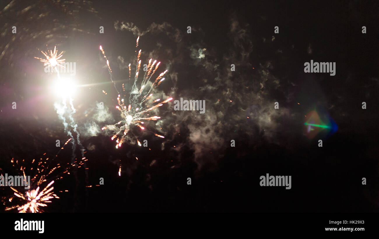 powerful fireworks in the night sky Stock Photo - Alamy