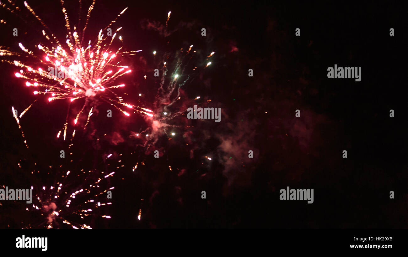 powerful fireworks in the night sky Stock Photo - Alamy
