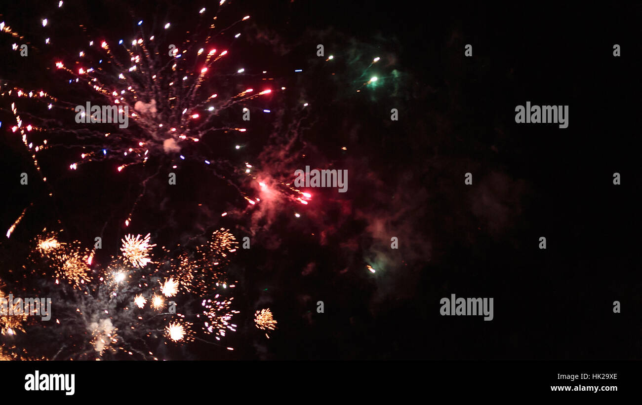 powerful fireworks in the night sky Stock Photo - Alamy