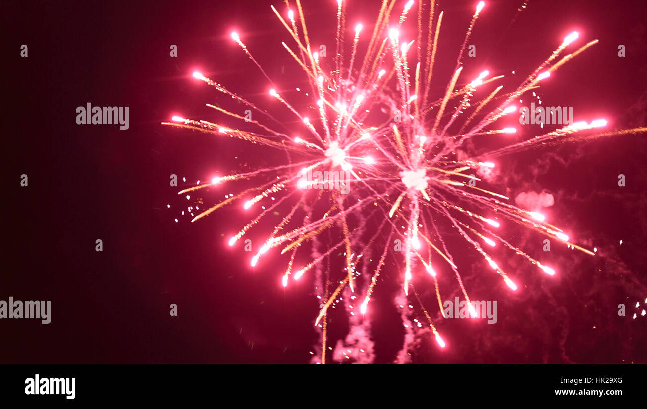 powerful fireworks in the night sky Stock Photo - Alamy