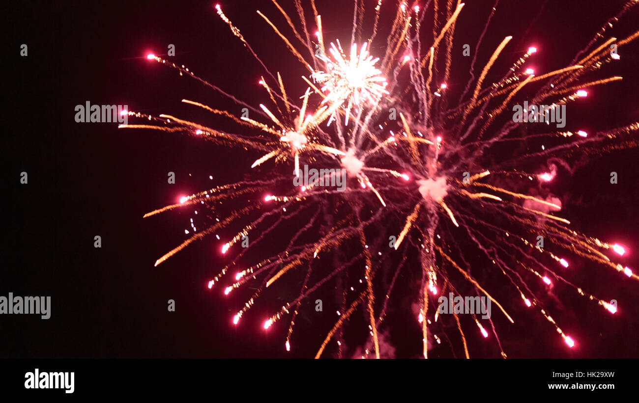 powerful fireworks in the night sky Stock Photo - Alamy