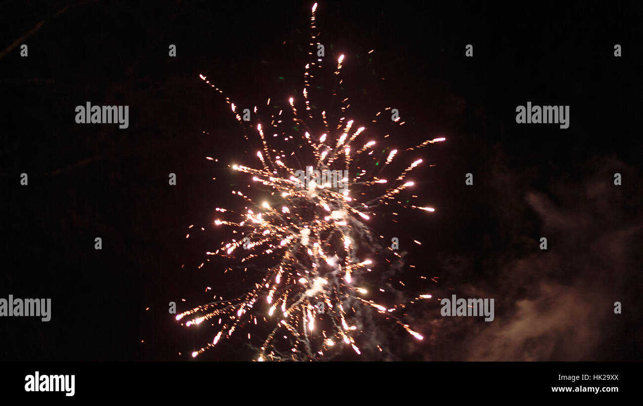 powerful fireworks in the night sky Stock Photo - Alamy
