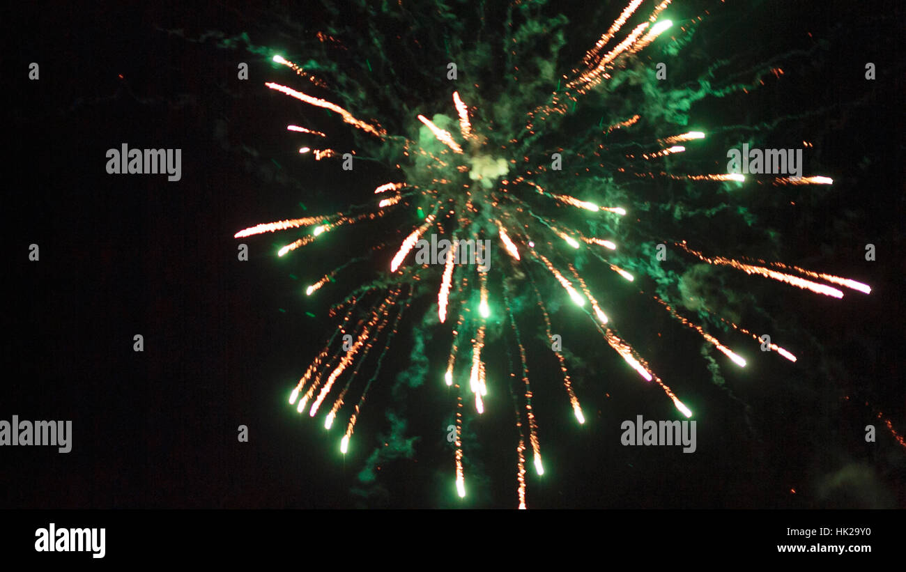 powerful fireworks in the night sky Stock Photo - Alamy
