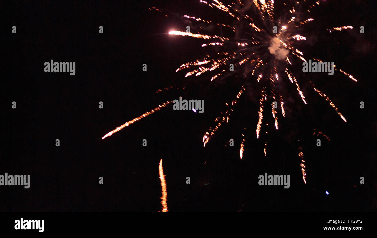 powerful fireworks in the night sky Stock Photo - Alamy