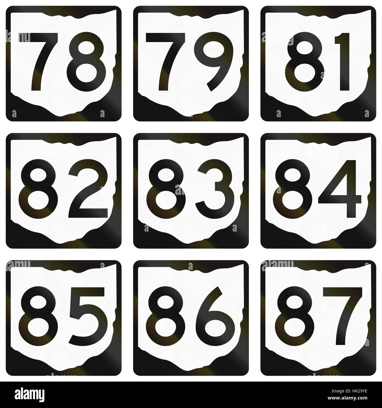 Collection of Ohio Route shields used in the United States Stock Photo ...