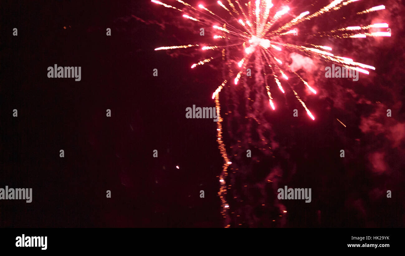 powerful fireworks in the night sky Stock Photo - Alamy