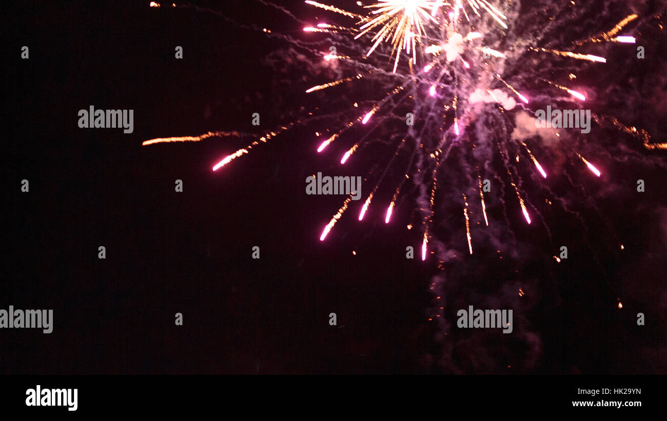 powerful fireworks in the night sky Stock Photo - Alamy