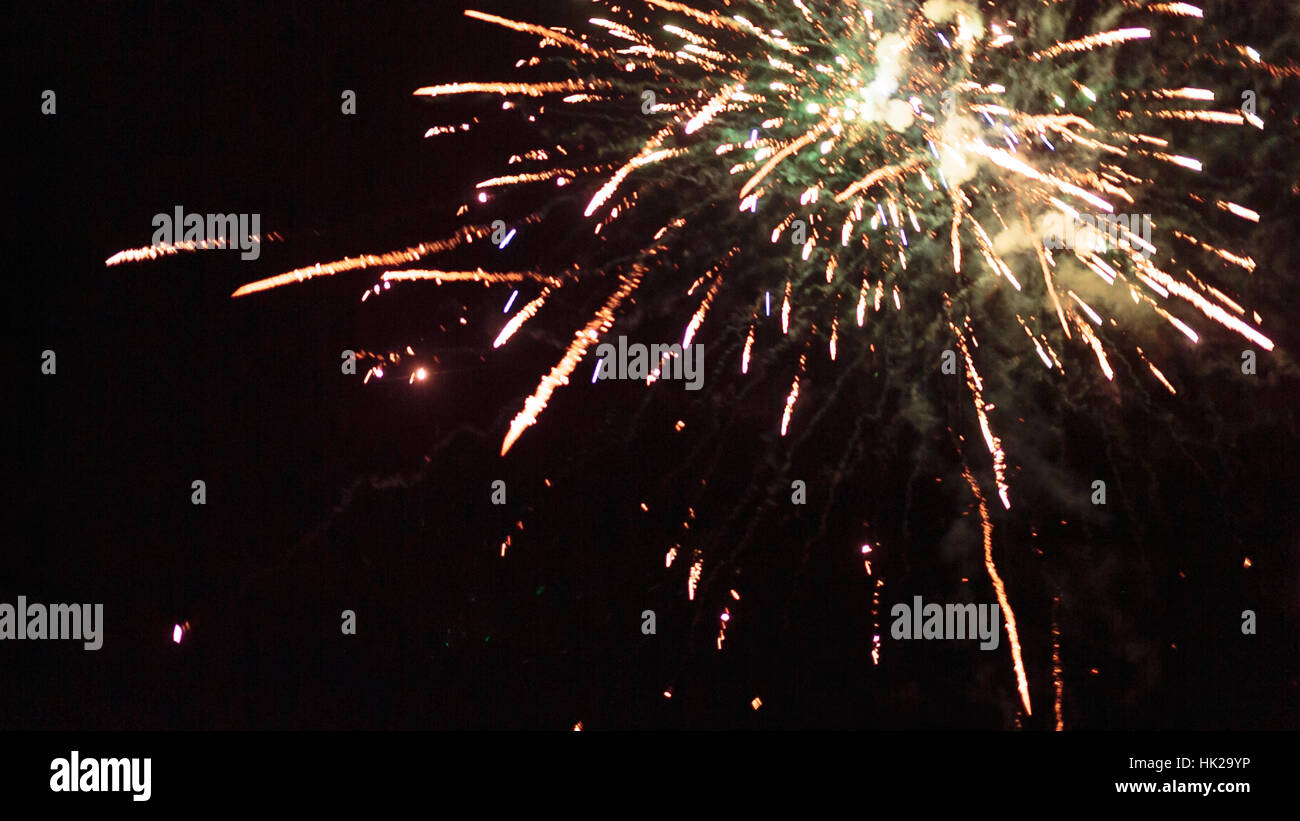 powerful fireworks in the night sky Stock Photo - Alamy
