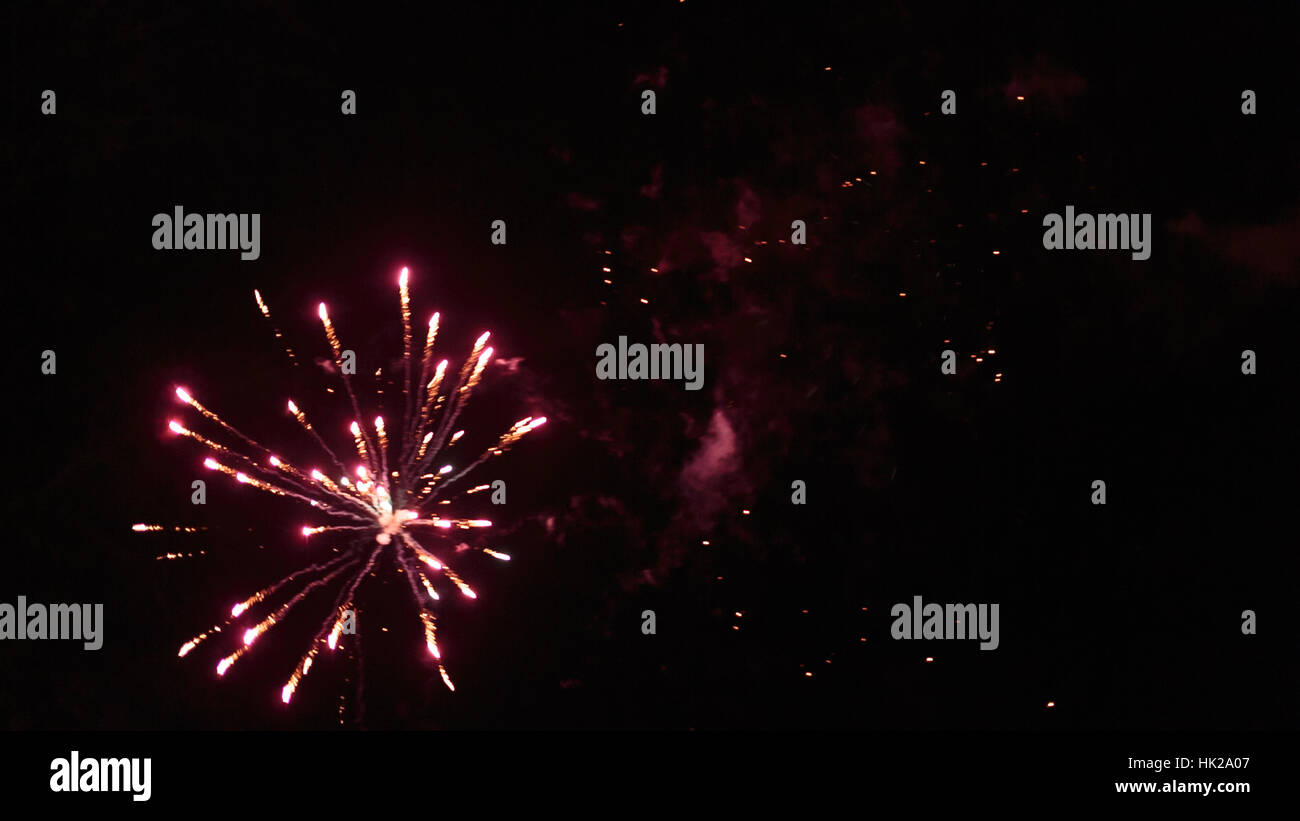 powerful fireworks in the night sky Stock Photo - Alamy
