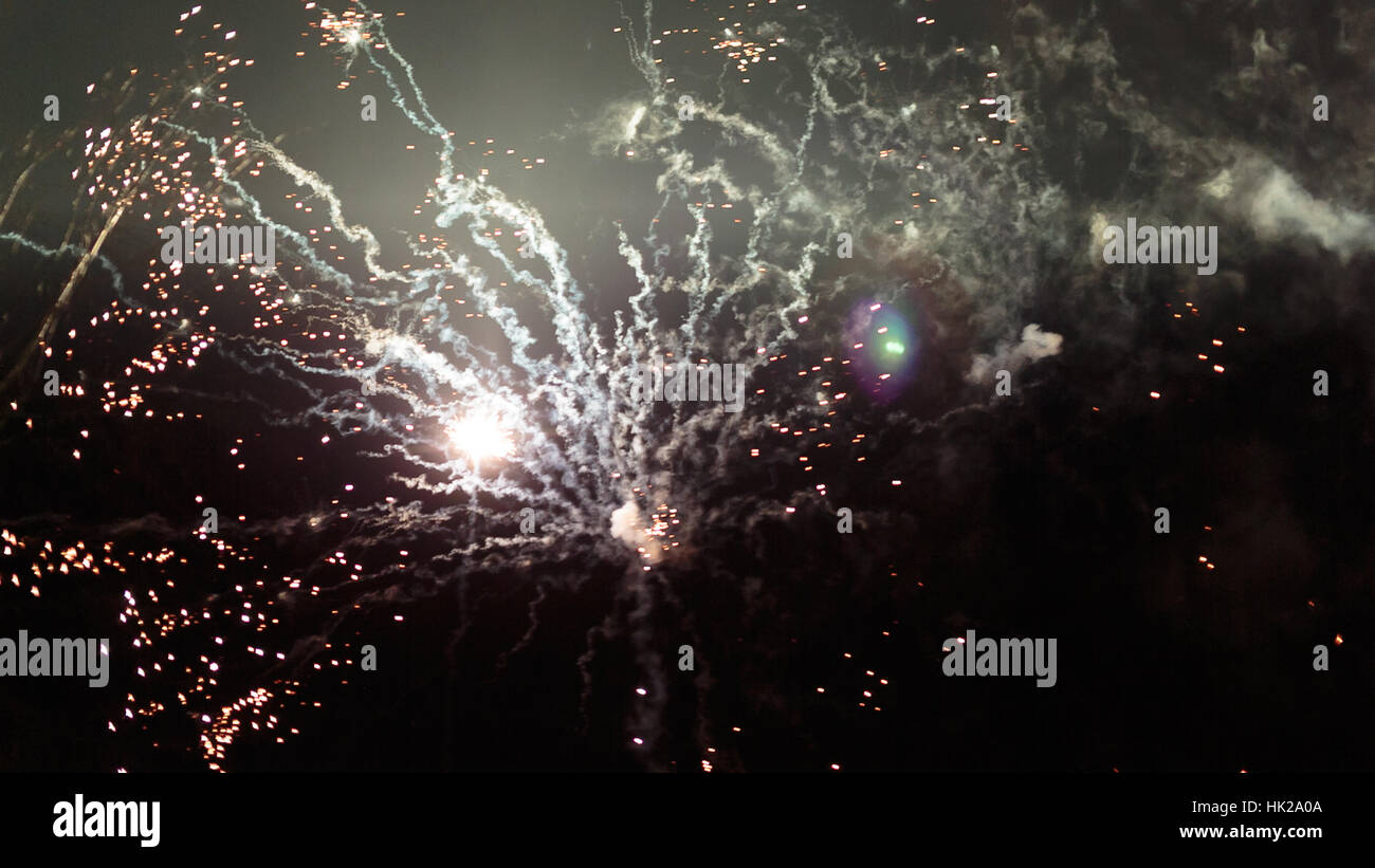 powerful fireworks in the night sky Stock Photo - Alamy