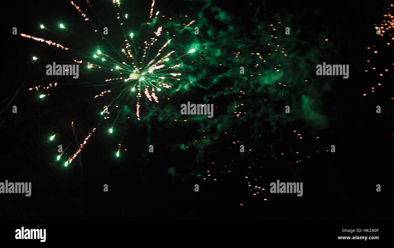 powerful fireworks in the night sky Stock Photo - Alamy