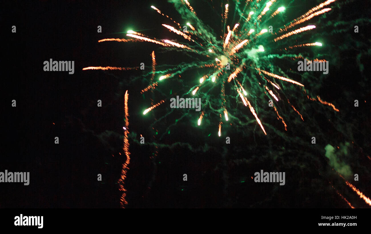 powerful fireworks in the night sky Stock Photo - Alamy