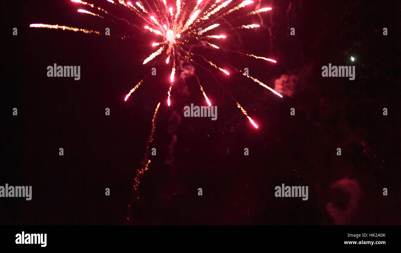 powerful fireworks in the night sky Stock Photo - Alamy